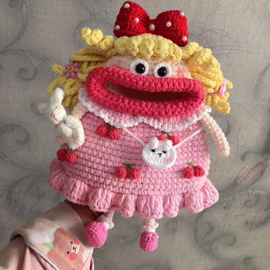 Nanalulu Handmade Crochet Sausage Lips “bella” the Cherry Bunny Girl ...
