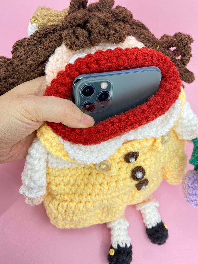 Nanalulu Crochet Sausage Lips Mobile Phone Bag "hannah"3,coin Purse ...