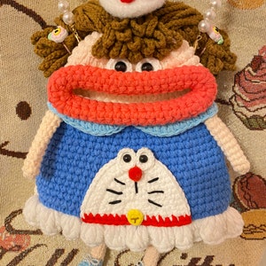 Nanalulu Crochet Cellphone Purses Kawaii Doraemon and Frog Friendstwo ...