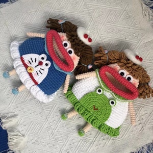 Nanalulu Crochet Cellphone Purses Kawaii Doraemon and Frog Friendstwo ...