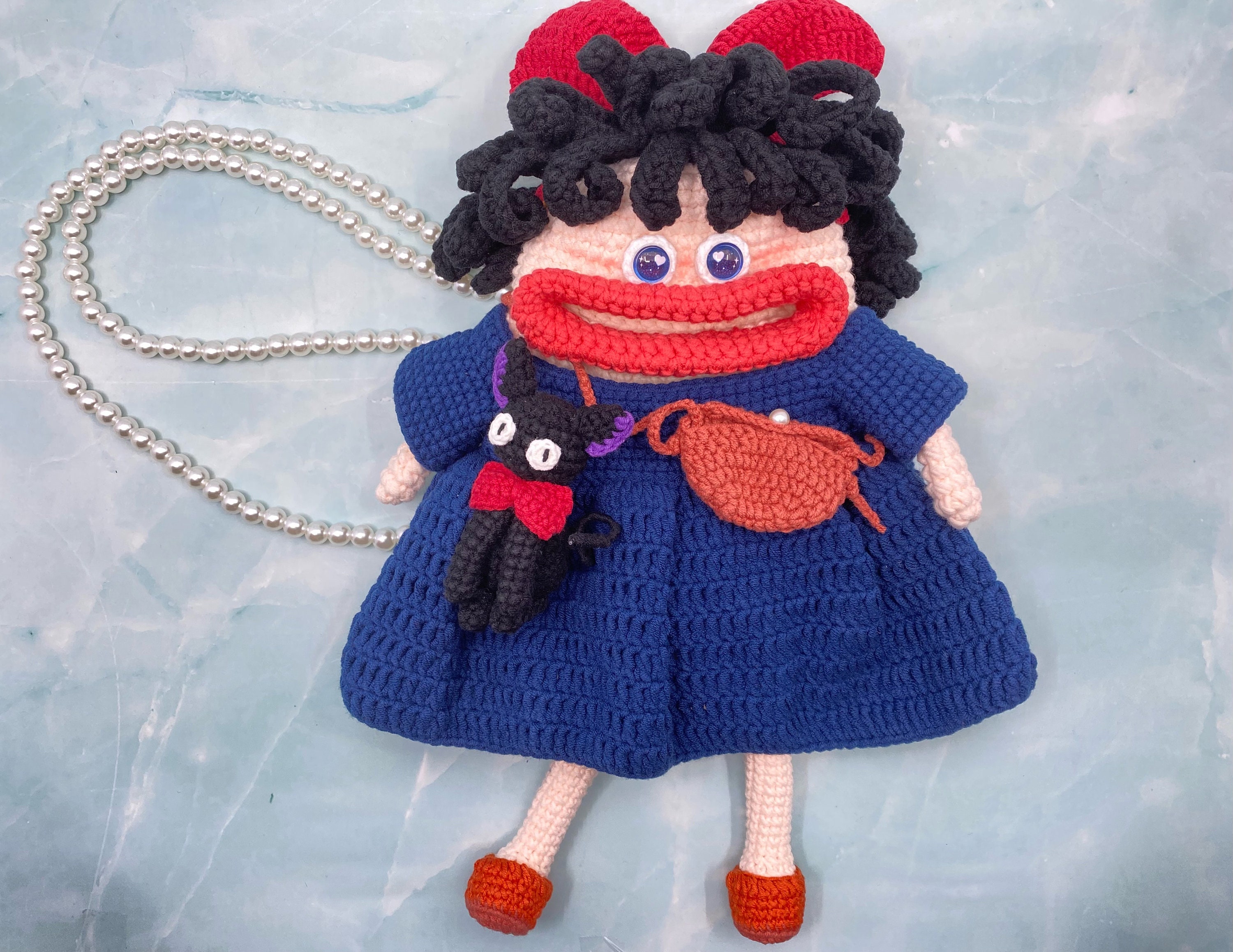 Nanalulu Cute Crochet Handmade Purse kiki Crossbody Purse diamond ...