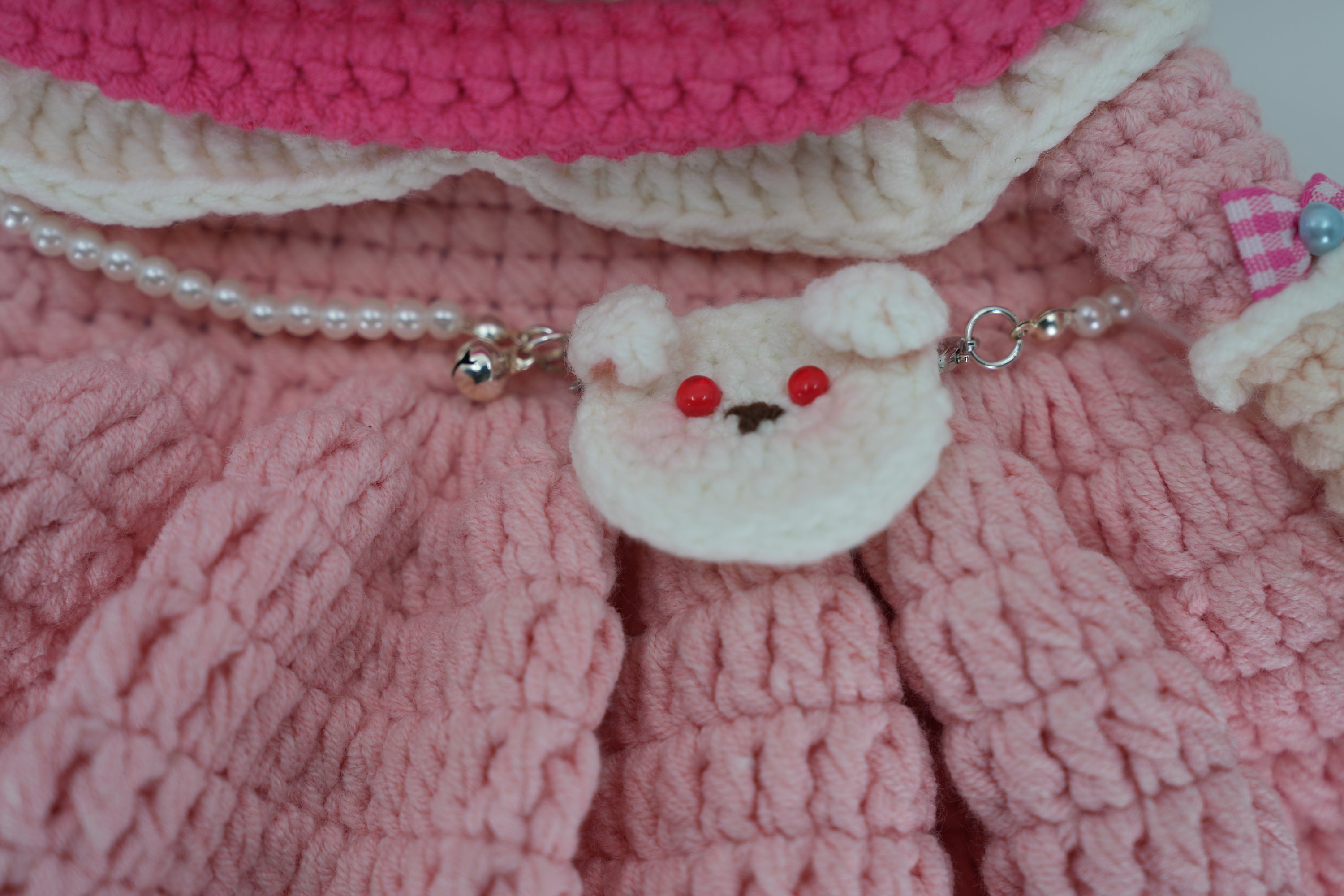 Nanalulu Handmade Crochet Sausage Lips “annie” the Pink Dress Bunny ...