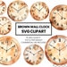 Vintage Brown Wall Clock Clipart: 15 High-quality SVG/PNG Files ...