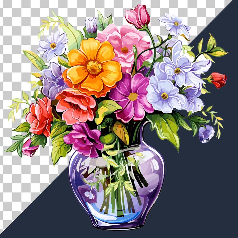 Colorful Vase With Flowers Clipart - 20 High Quality SVG and PNG Files ...