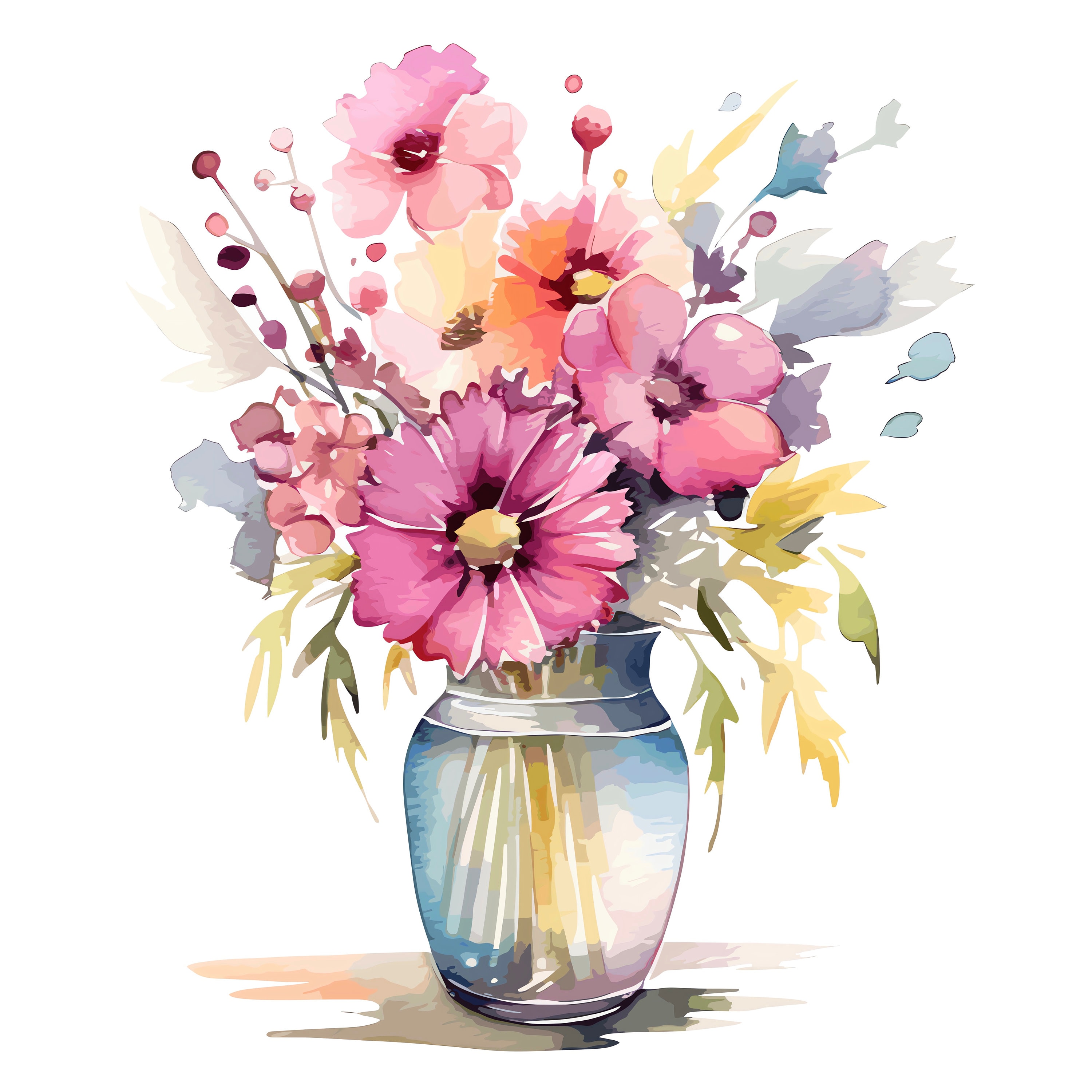 Vase of Flowers Clipart - 20 High Quality Jpgs - Digital Crafts ...
