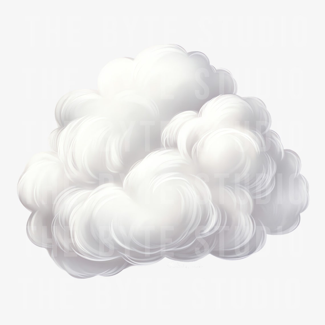 Whimsical Cloud Clipart: 15 High-quality PNG Files (4096x4096 Px ...