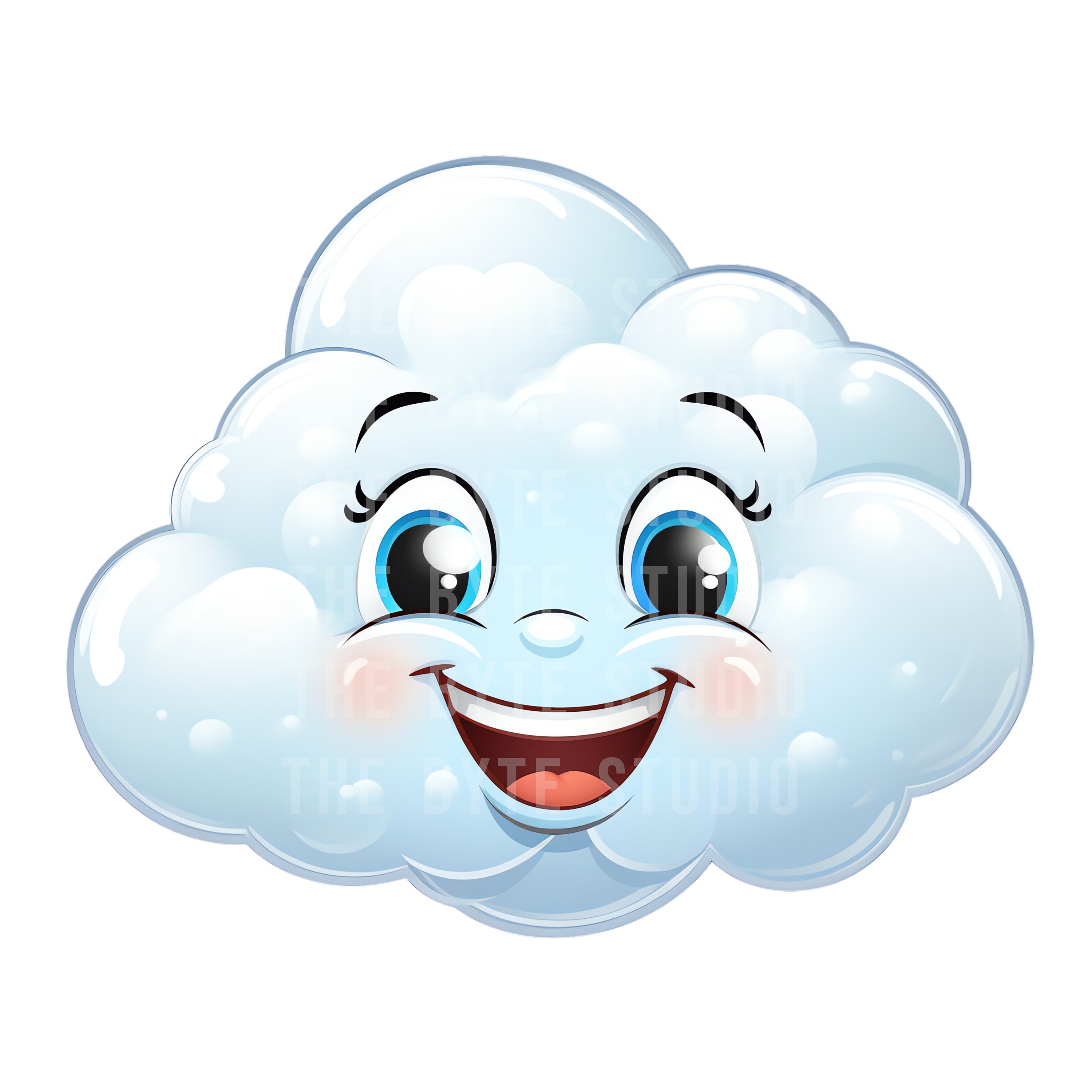 Happy Smiley Clouds Clipart: 15 High-quality PNG Files (4096x4096 Px ...