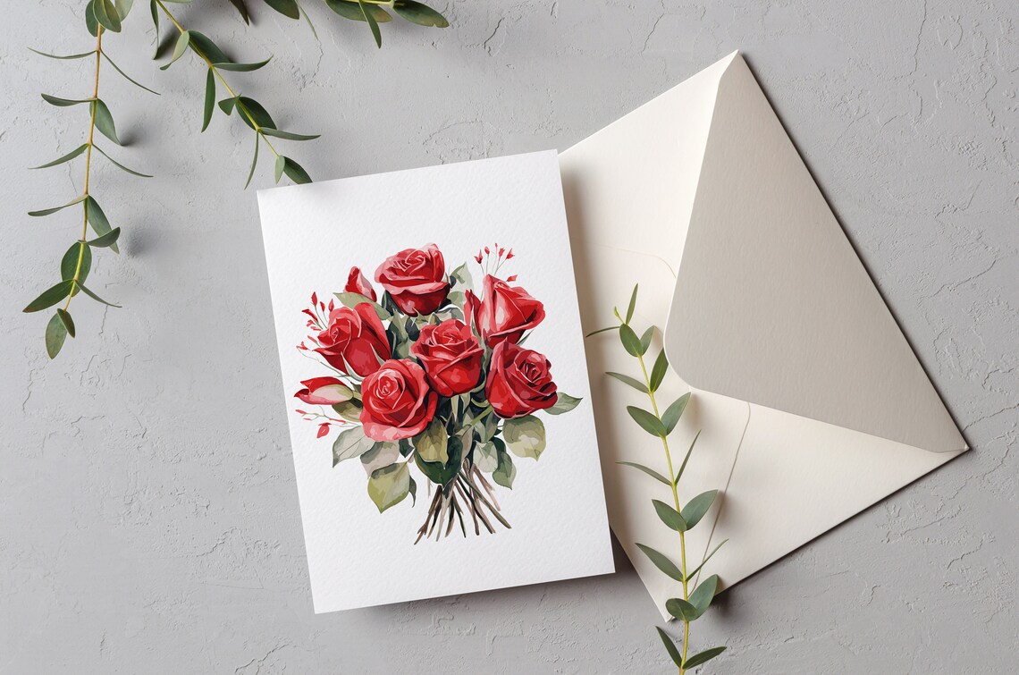 Red Roses Clipart - 15 High Quality SVG and PNG Files - Wedding Clipart ...