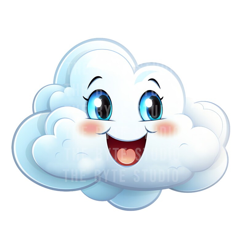 Happy Smiley Clouds Clipart: 15 High-quality PNG Files 4096x4096 Px ...