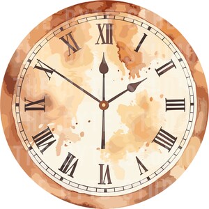 Vintage Brown Wall Clock Clipart: 15 High-quality SVG/PNG Files ...