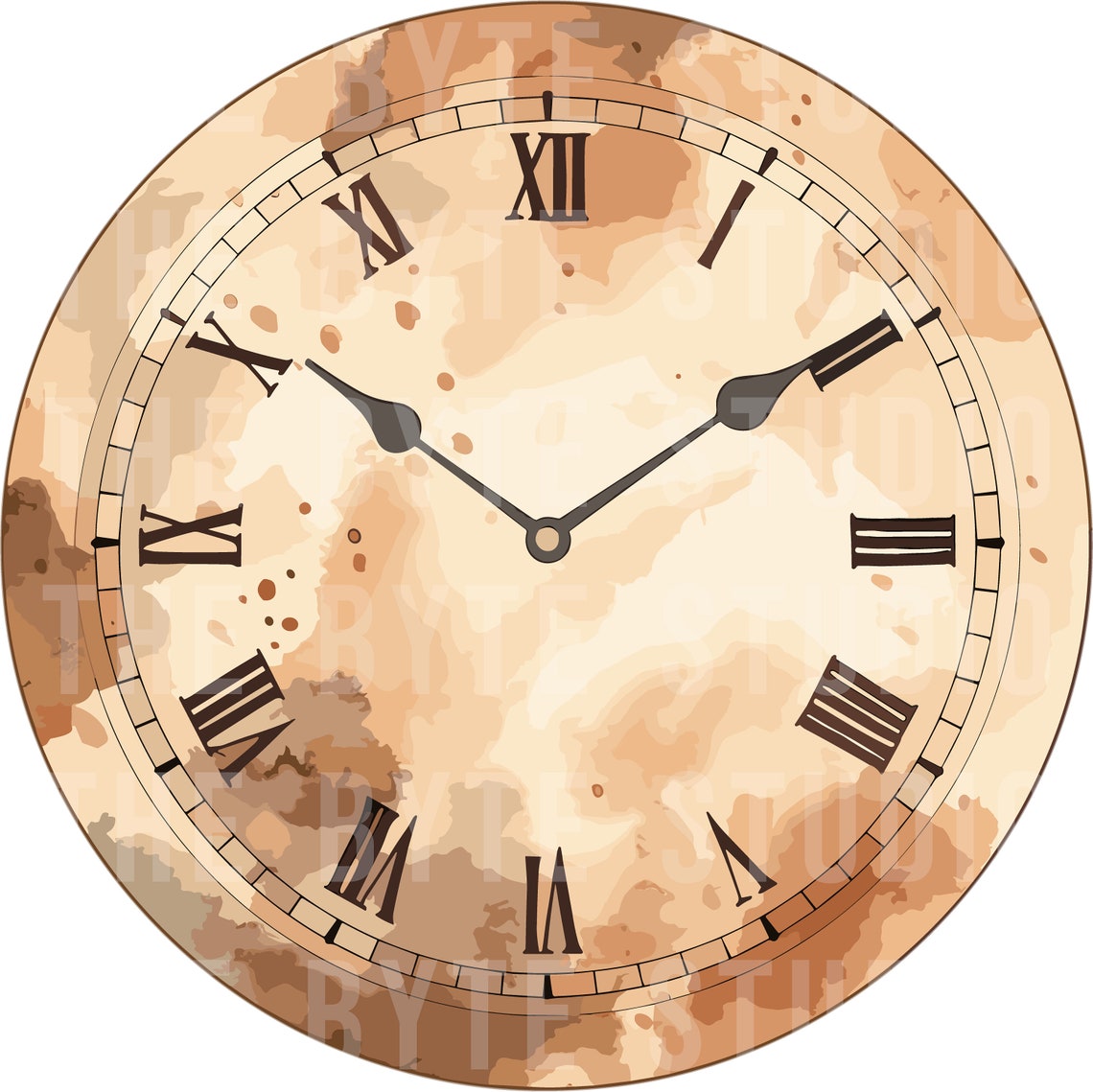 Vintage Brown Wall Clock Clipart: 15 High-quality SVG/PNG Files ...