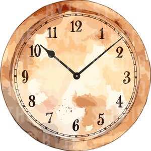 Vintage Brown Wall Clock Clipart: 15 High-quality SVG/PNG Files ...