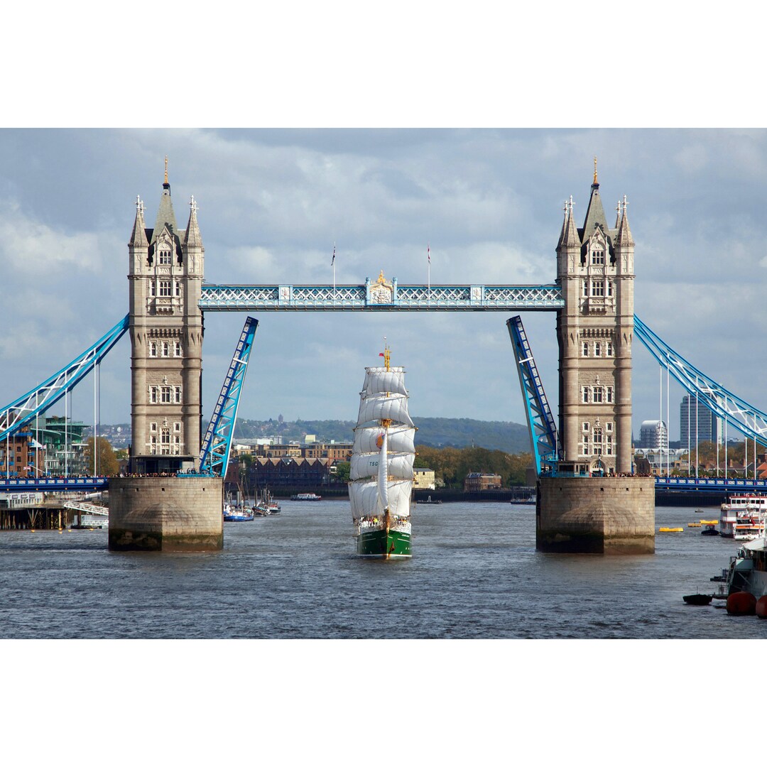 Sailing Ship Passes Through Tower Bridge London Downloadable Wall Art ...