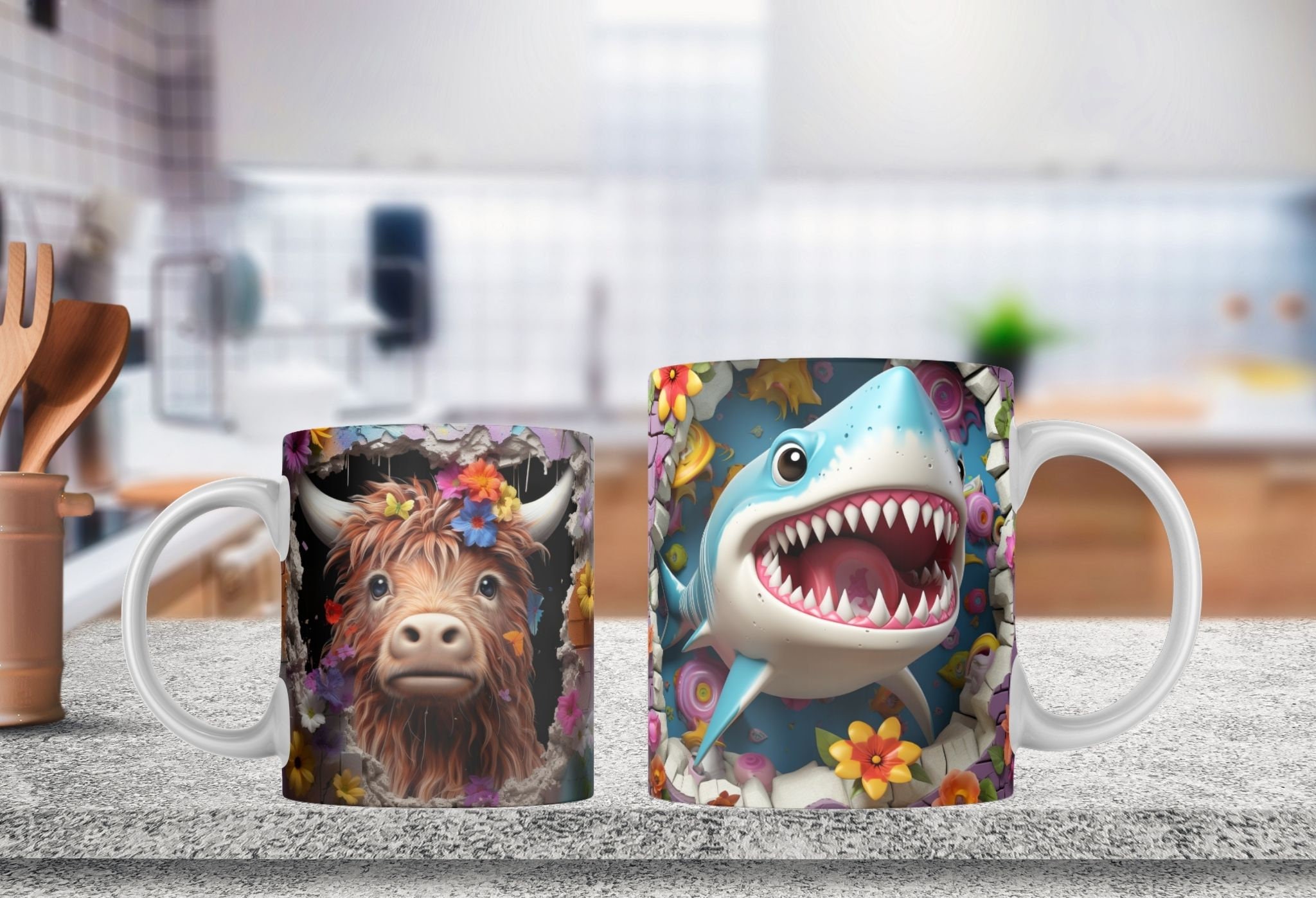 3D Mug Wrap Bundle 3D Animal Mug Wrap 3D Beach Mug Wrap 3D - Etsy UK