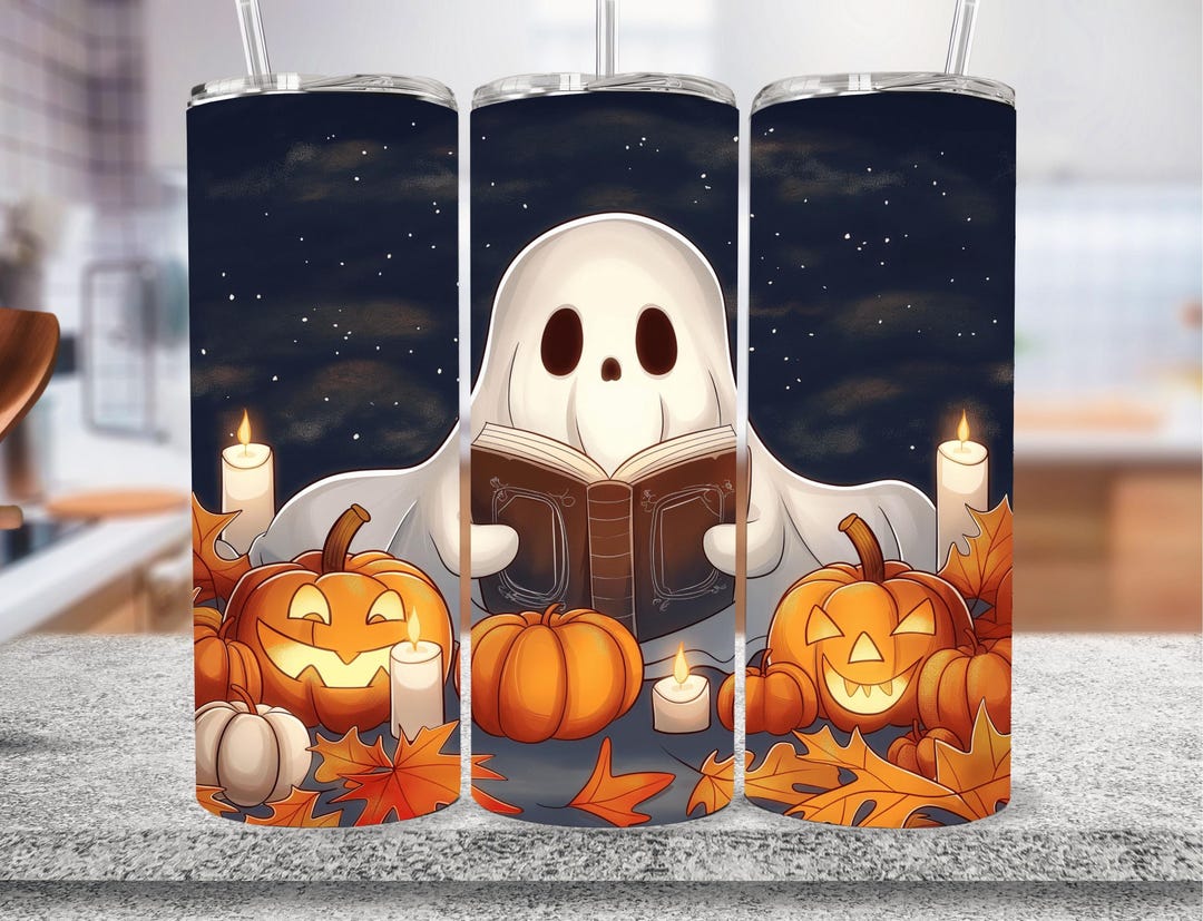 Cute Ghost Tumbler Wrap Design, Halloween Tumbler, 20oz Ghost Tumbler ...