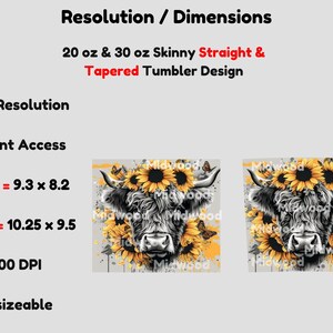 Highland Cow Daily Affirmations Tumbler Wrap, Sublimation Design ...