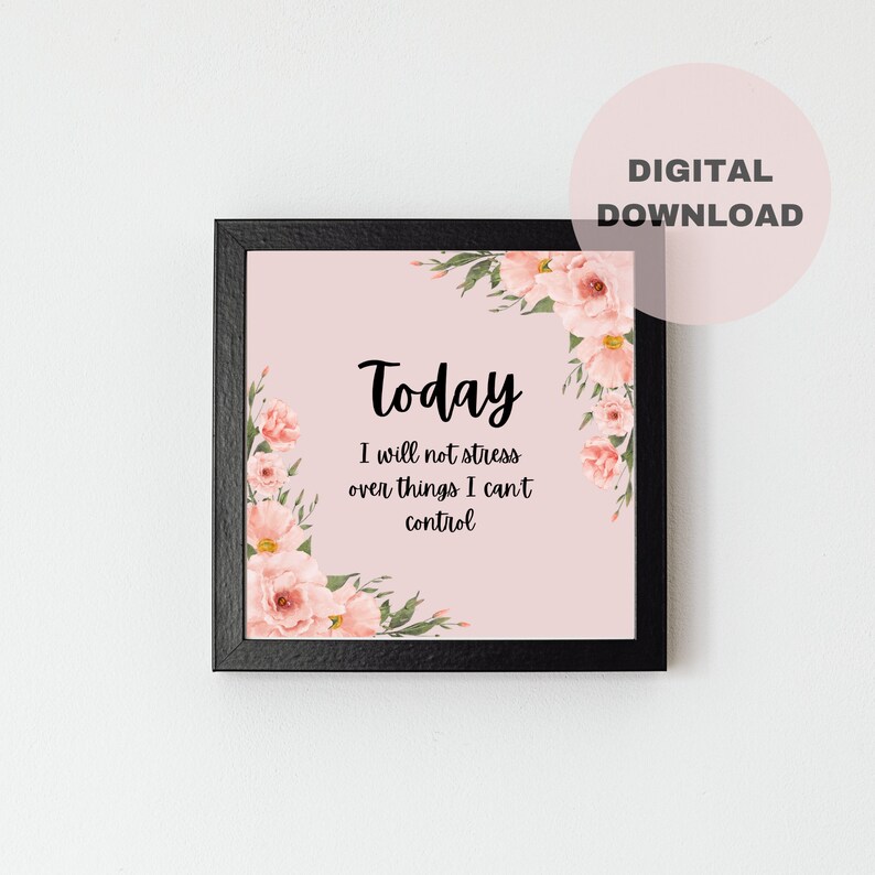 Positive Affirmation Digital Printable Wall Art, Pink Wall Art ...