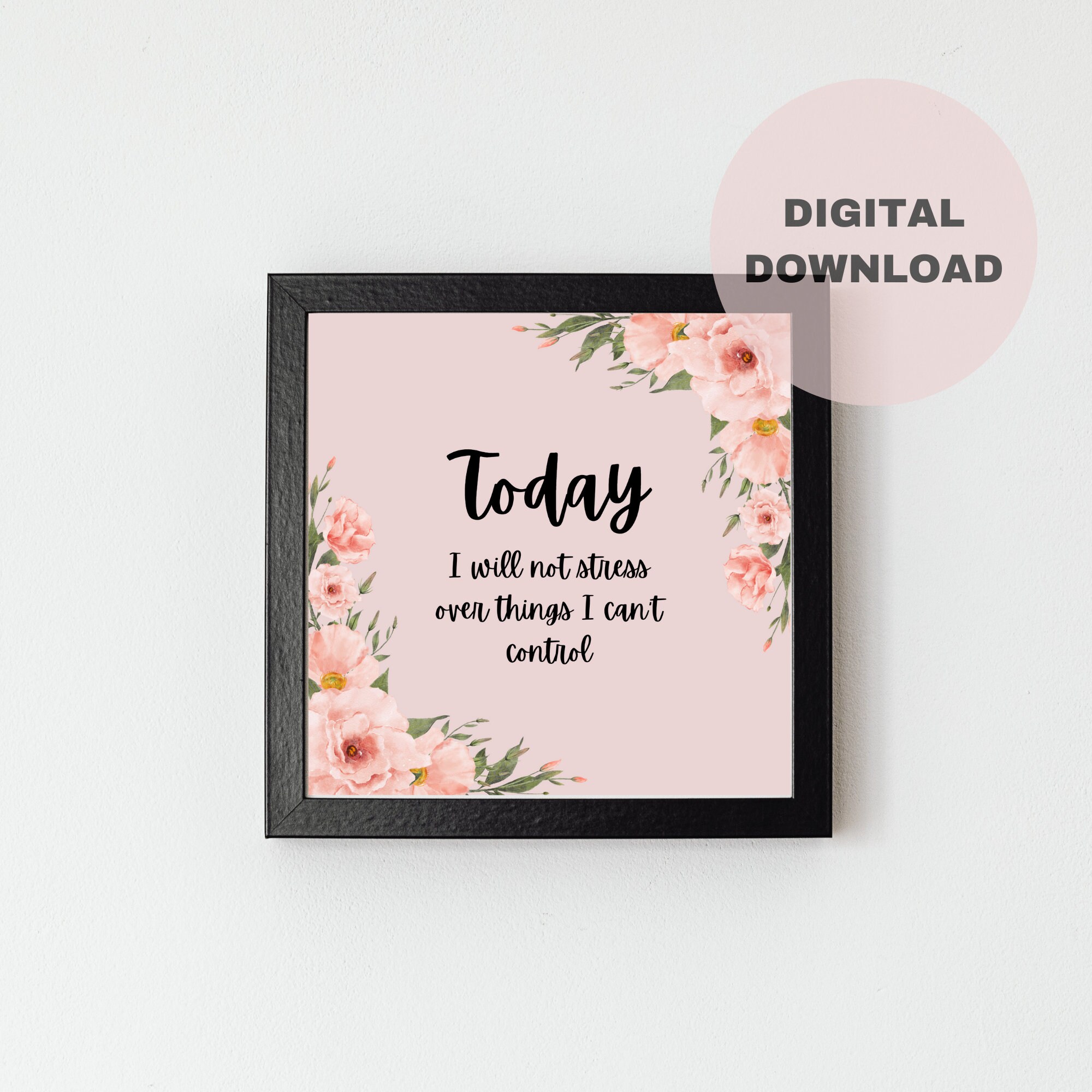 Positive Affirmation Digital Printable Wall Art, Pink Wall Art ...