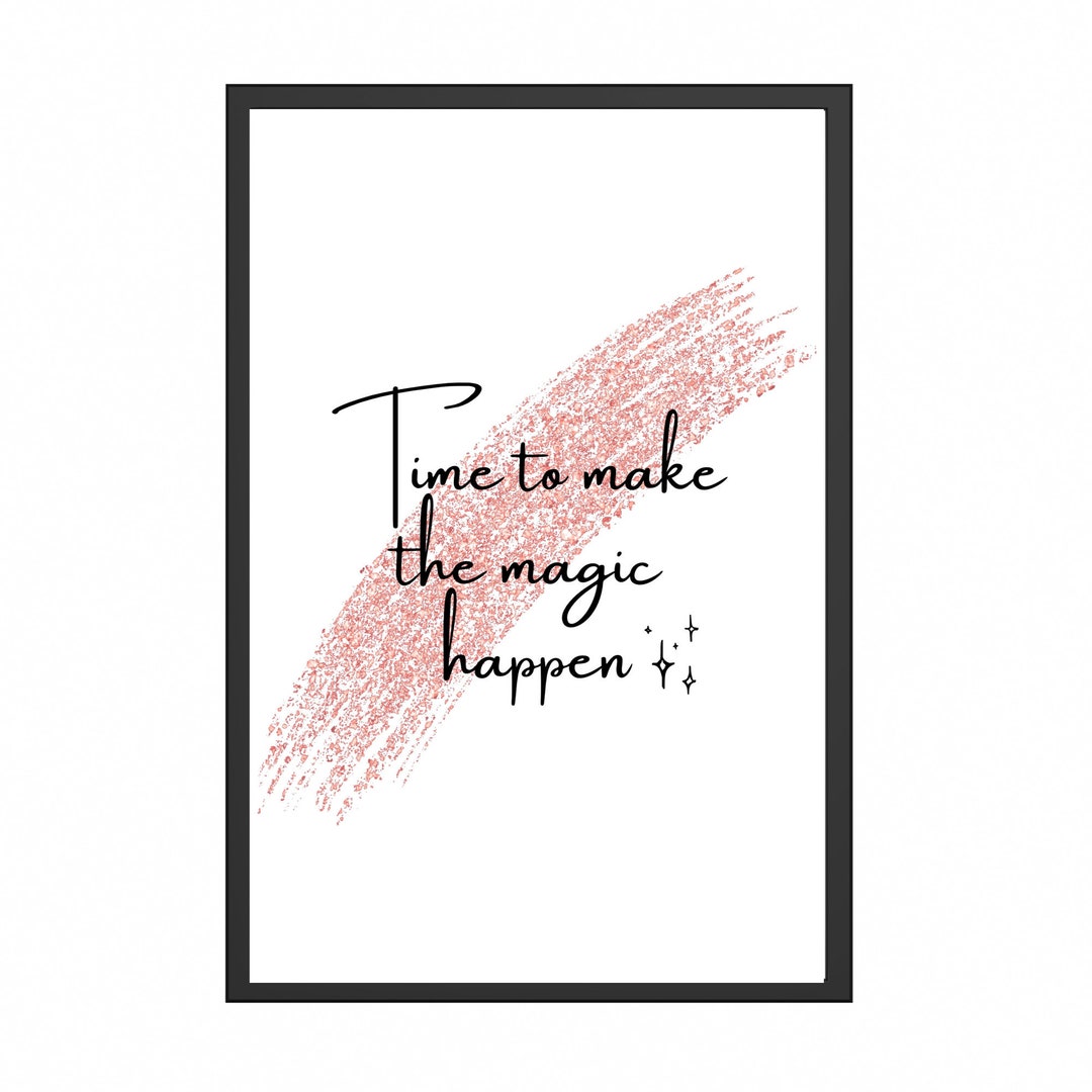 Motivational Wall Art, Pink Glitter Wall Art, Girly Poster, Home Decor ...