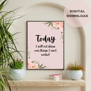 Positive Affirmation Digital Printable Wall Art, Pink Wall Art ...