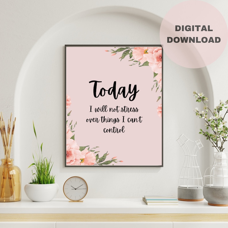 Positive Affirmation Digital Printable Wall Art, Pink Wall Art ...