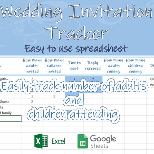Excel Rsvp Tracker - Etsy