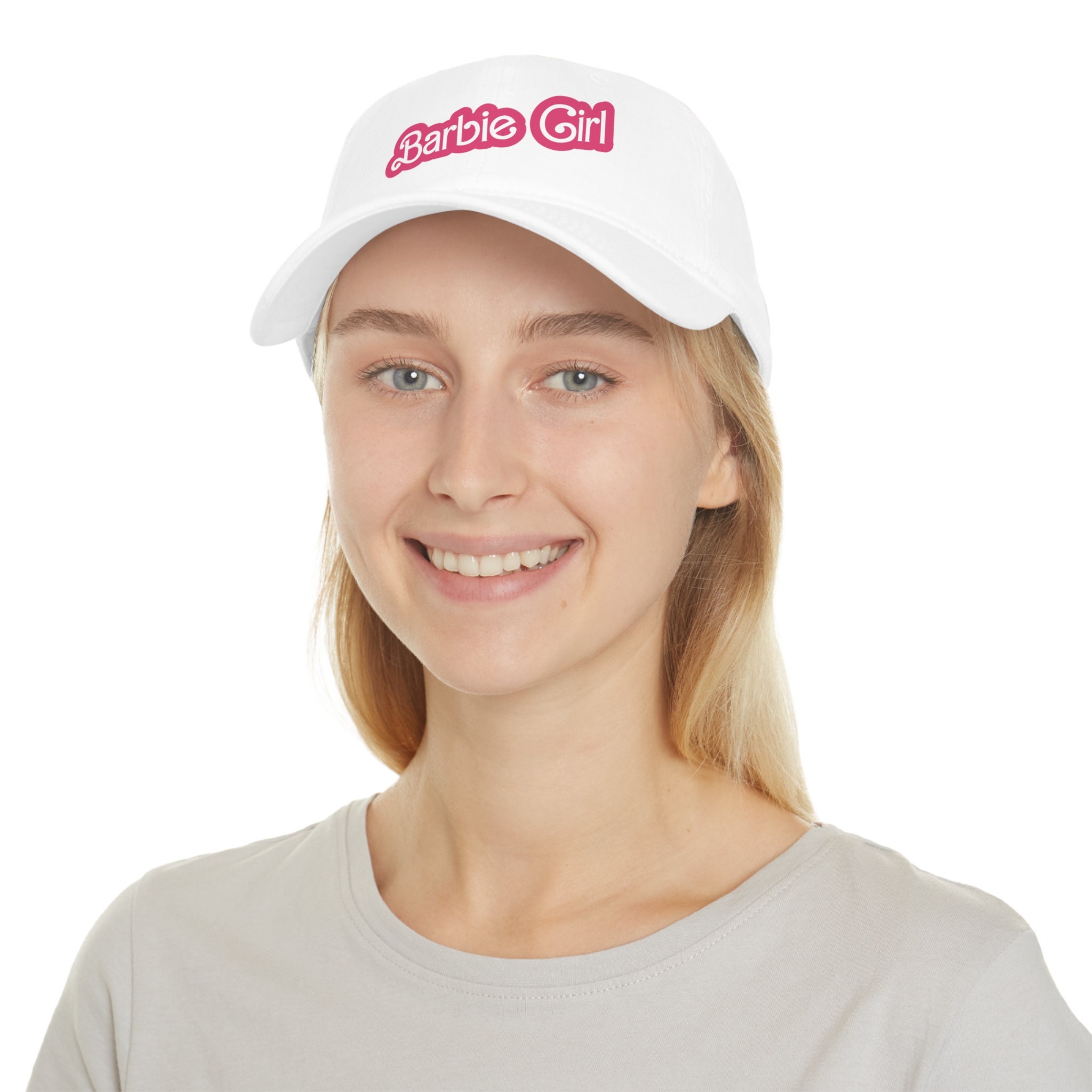 Barbie Girl Baseball Cap, White, Pink Logo, Barbie Cap, Margot Robbie ...
