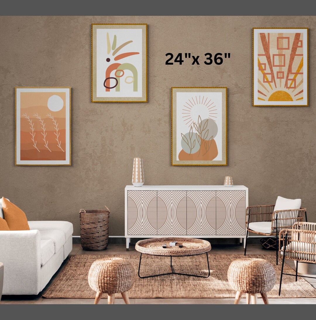 Boho Wall Art, Abstract Wall Art, MCM Wall Art, Earth Tones Wall Art ...