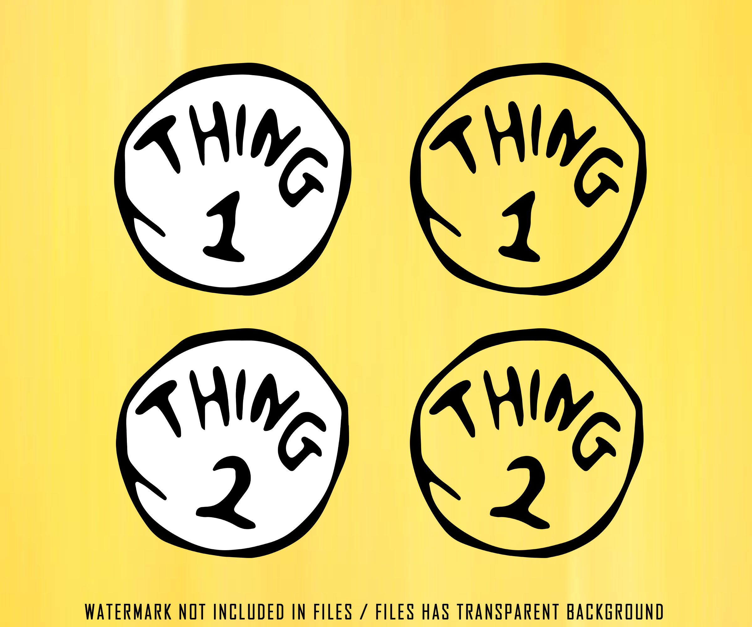 Thing 1 Thing 2 SVG Layered, Thing 1 and Thing 2 Png Svg Pdf Eps Dxf ...