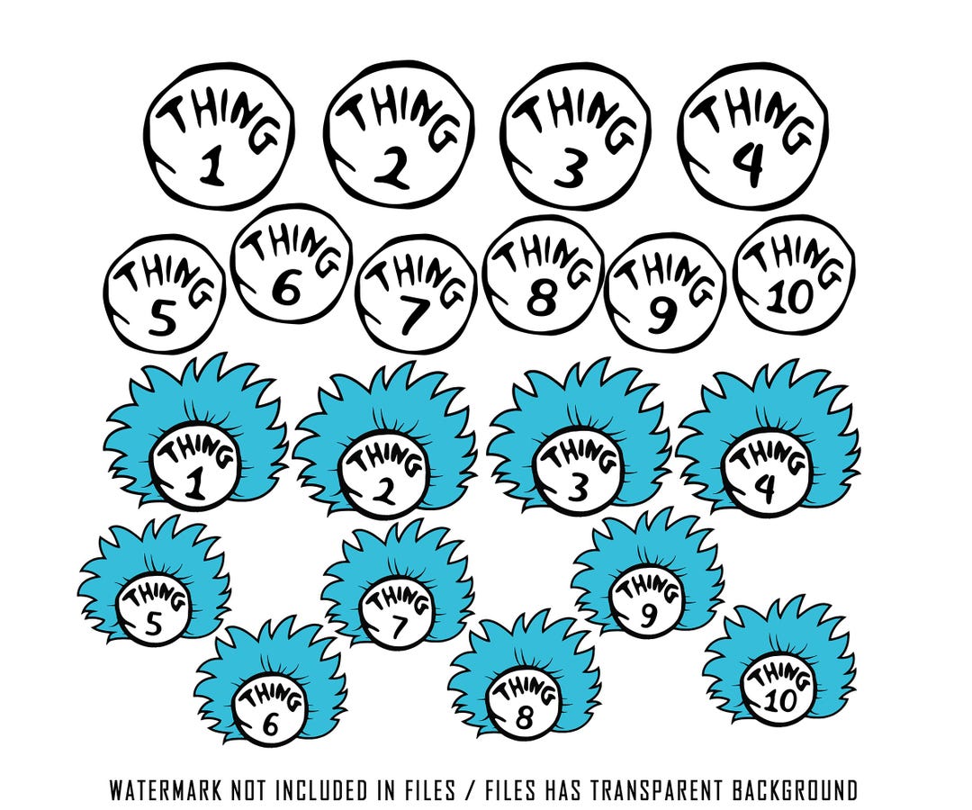 Thing 1 Thing 2 Thing 3 Thing 4 SVG, Thing 1 and Thing 2 Png Svg High ...