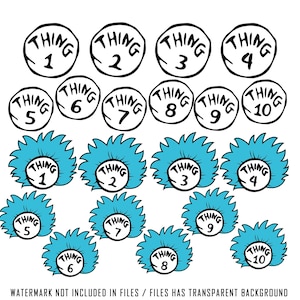 Thing 1 Thing 2 Thing 3 Thing 4 SVG, Thing 1 and Thing 2 Png Svg High ...