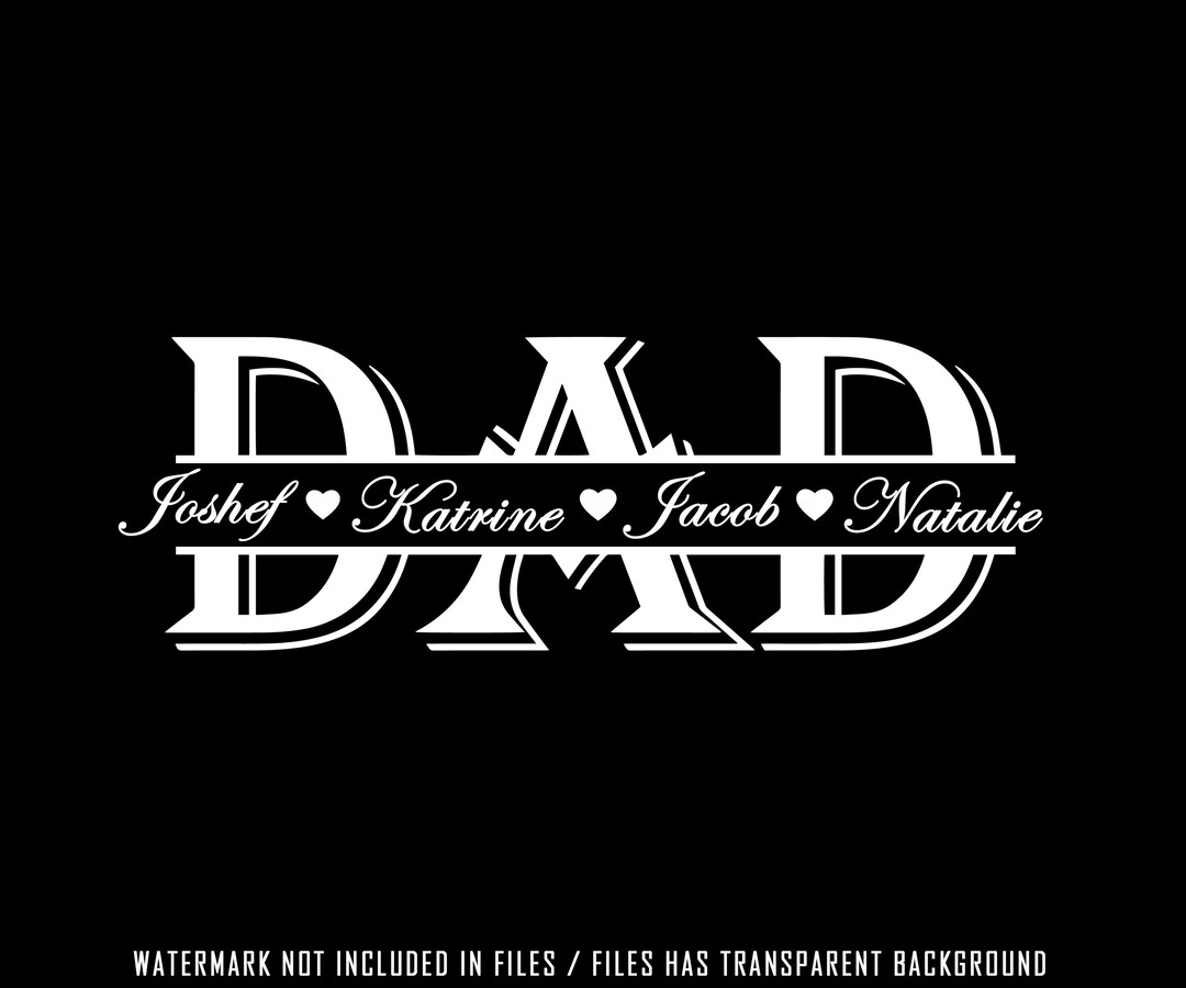 Dad Split Name SVG, Dad SVG, Father's Day SVG, Dad Split Name Frame Svg ...