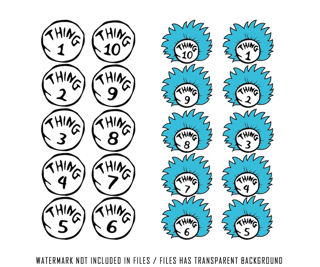 Thing 1 Thing 2 Thing 3 Thing 4 SVG, Thing 1 and Thing 2 Png Svg High ...