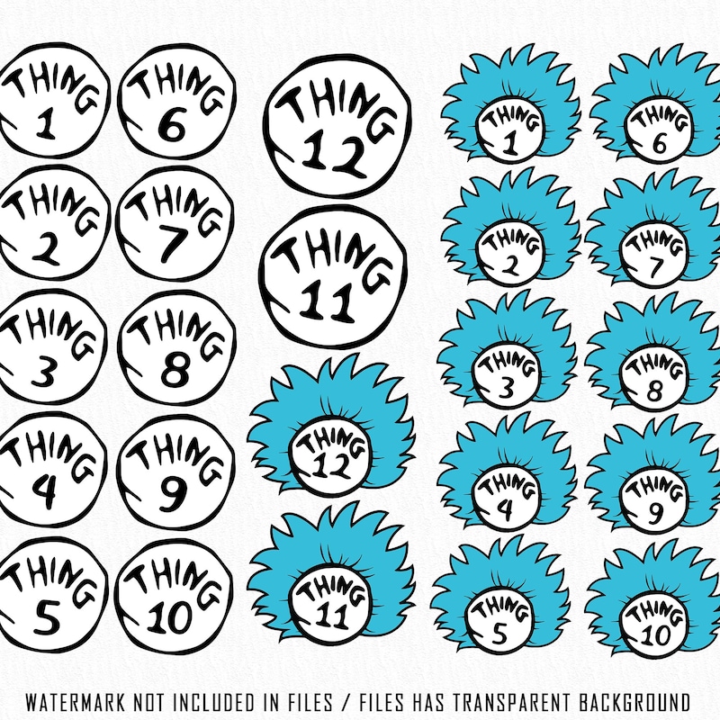 Thing 1 Png - Etsy