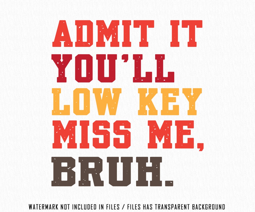 Admit It You'll Low Key Miss Me Bruh Svg, Last Day of School Teacher ...