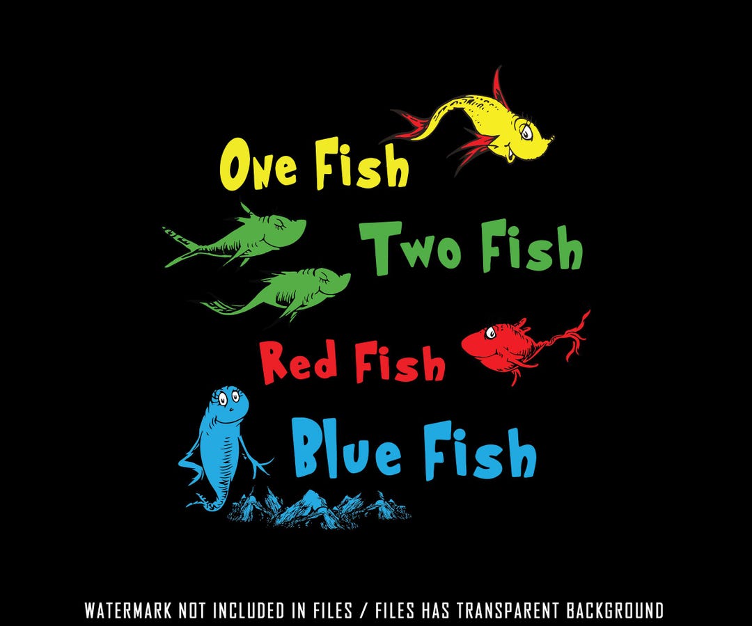 One Fish Two Fish Svg, Fishs Svg,1 Fish 2 Fish Png Eps Dxf, Read Across ...