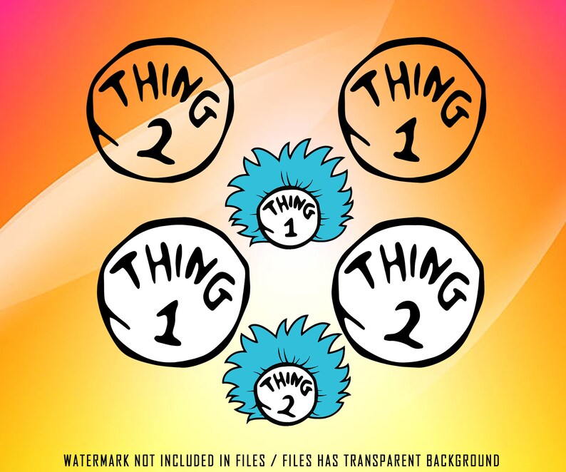 Thing 1 SVG, Thing 1 and Thing 2 Png Svg Pdf Eps Dxf High Resolution ...