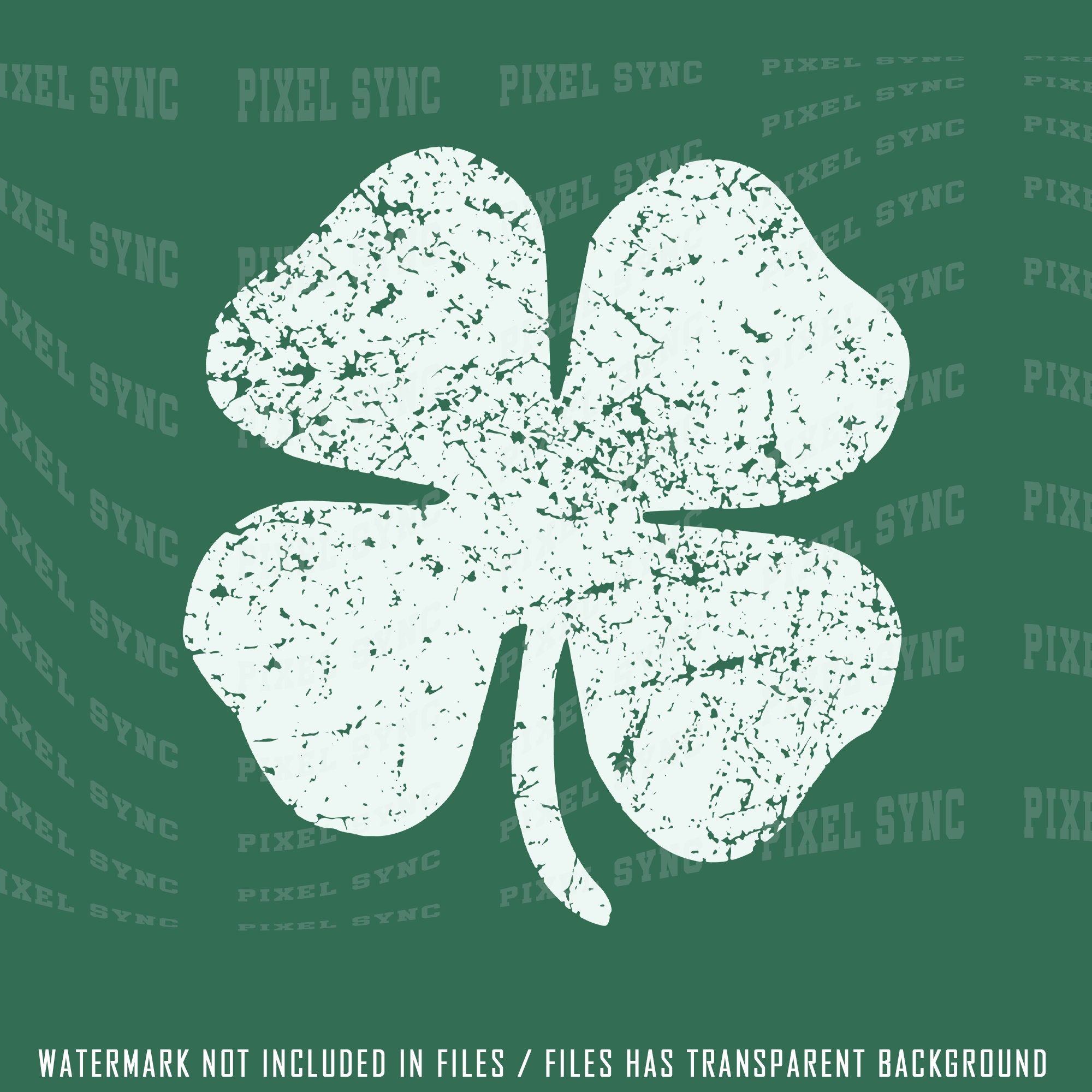 4 Leaf Clover Distressed, Clover Svg, Lucky Clover SVG File for Cricut ...