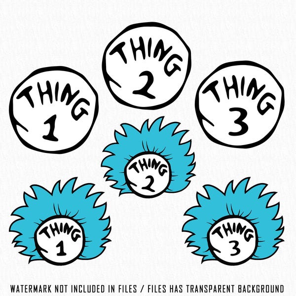 Thing 3 Svg - Etsy