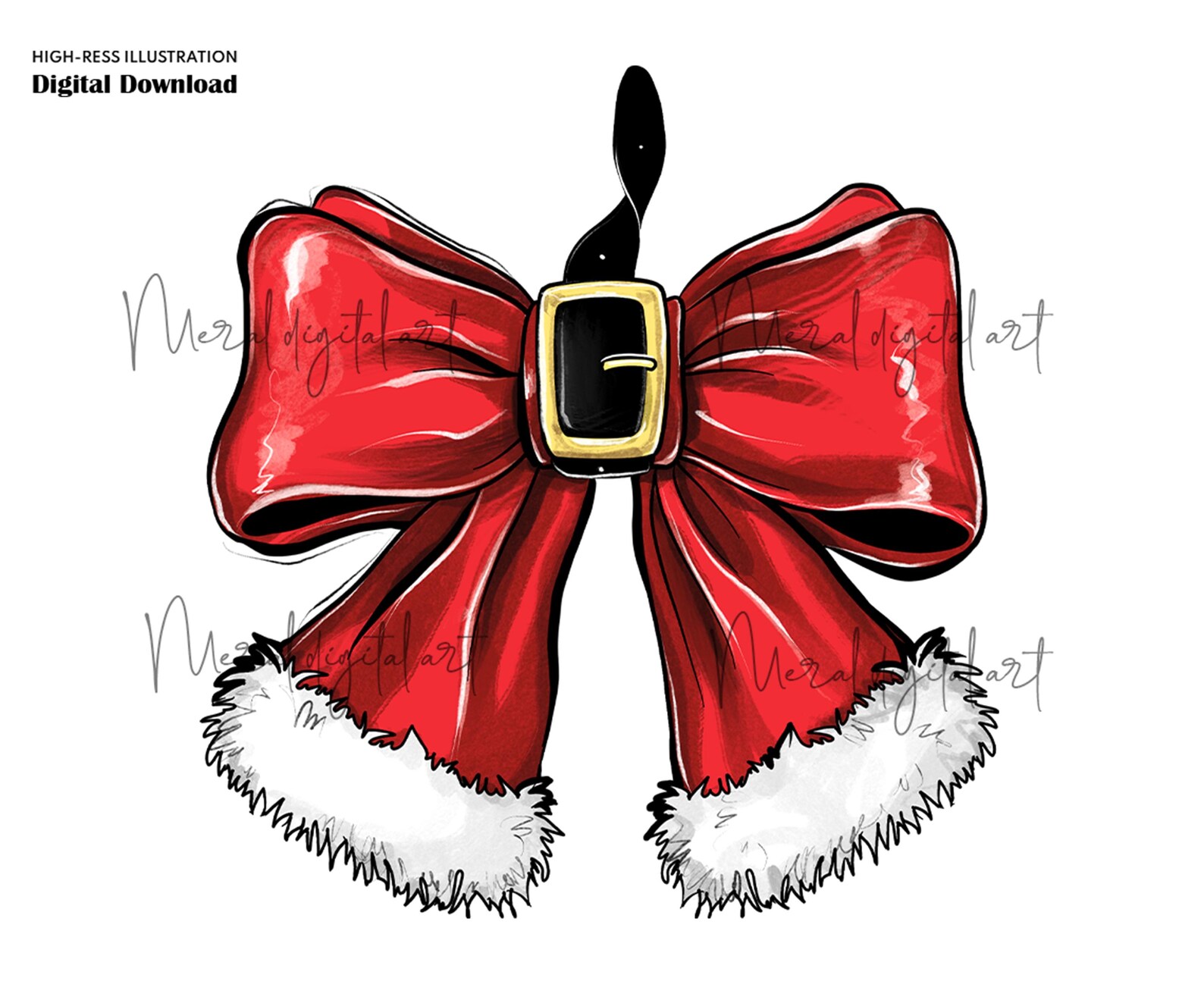Christmas Santa Clothes, Cute Bow PNG, Unique Gift for Her, Christmas ...