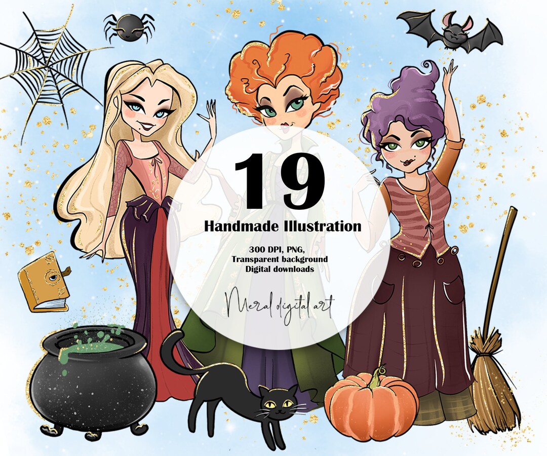 Cartoon Hocu Poc Characters Clipart PNG, Witches PNG, Halloween ...
