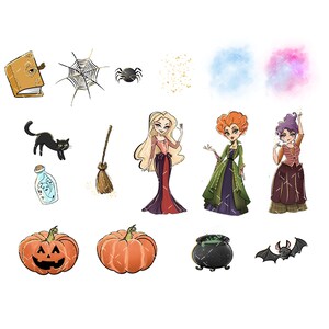 Cartoon Hocu Poc Characters Clipart PNG, Witches PNG, Halloween ...