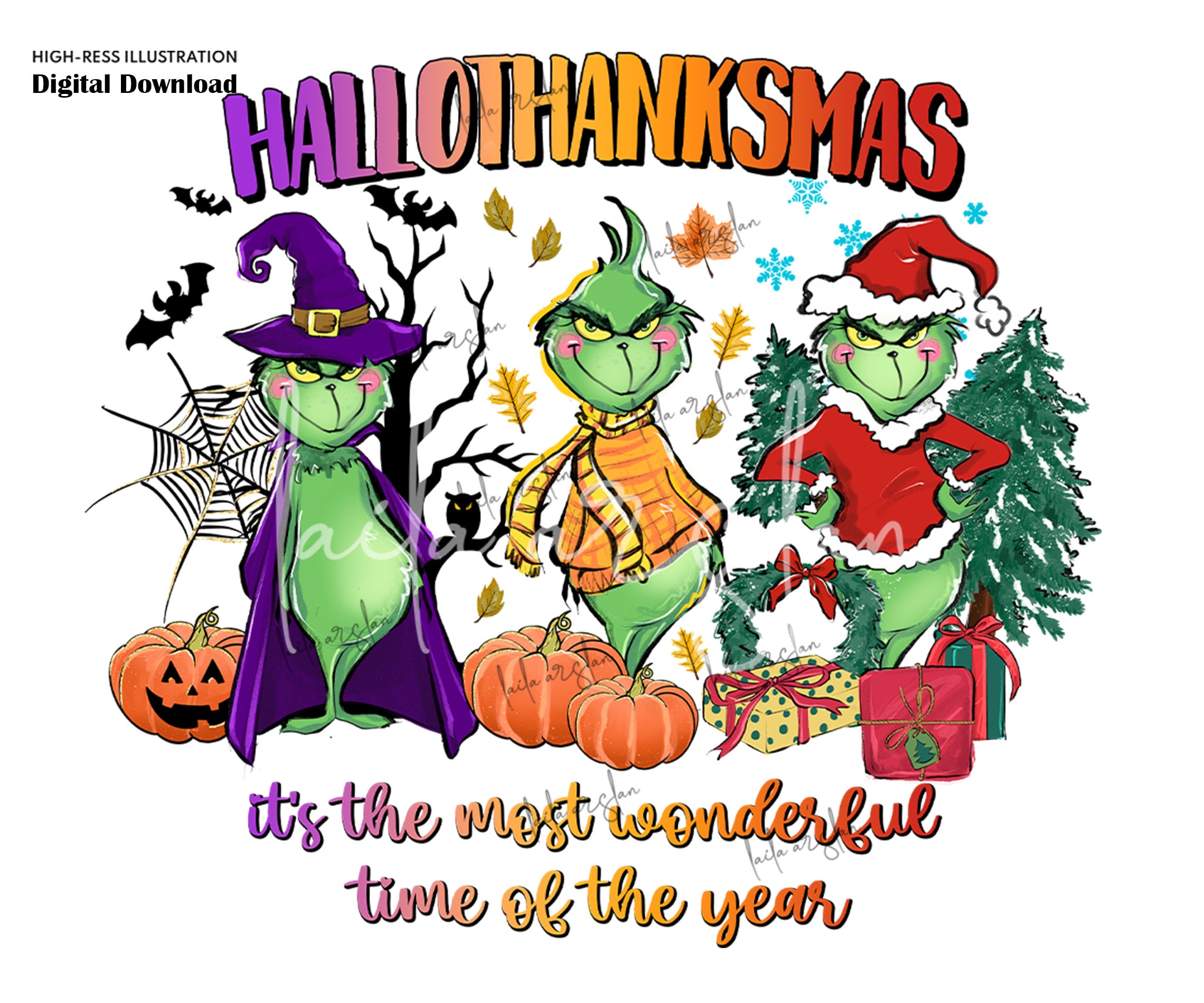 Hallothanksmas Png, Halloween Png, Christmas Png, Thanksgiving Png ...