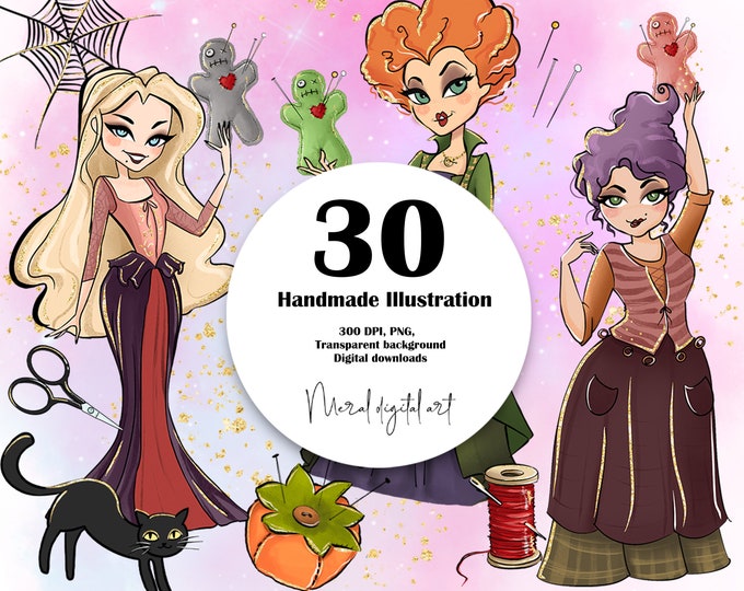 Cartoon Hocu Poc Characters Clipart PNG, Witches PNG, Halloween ...