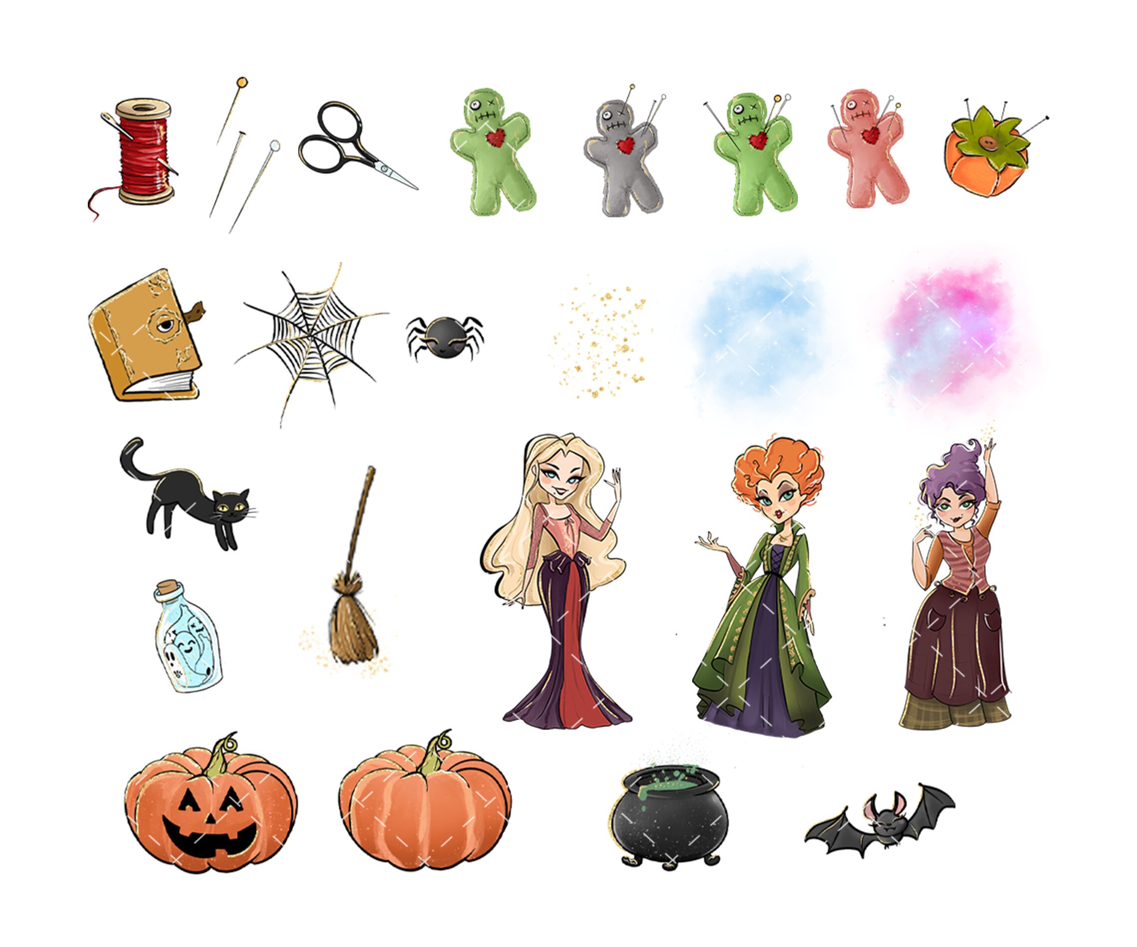 Cartoon Hocu Poc Characters Clipart PNG, Witches PNG, Halloween ...