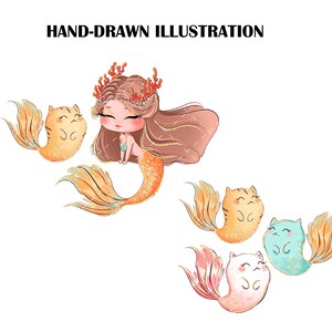 Mermaid and Merkitty Png Clipart, in the Ocean With Glitter, Seahorse ...