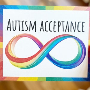 Autism Acceptance Sign, Rainbow Infinity Sign, Autism Wreath Sign, for ...