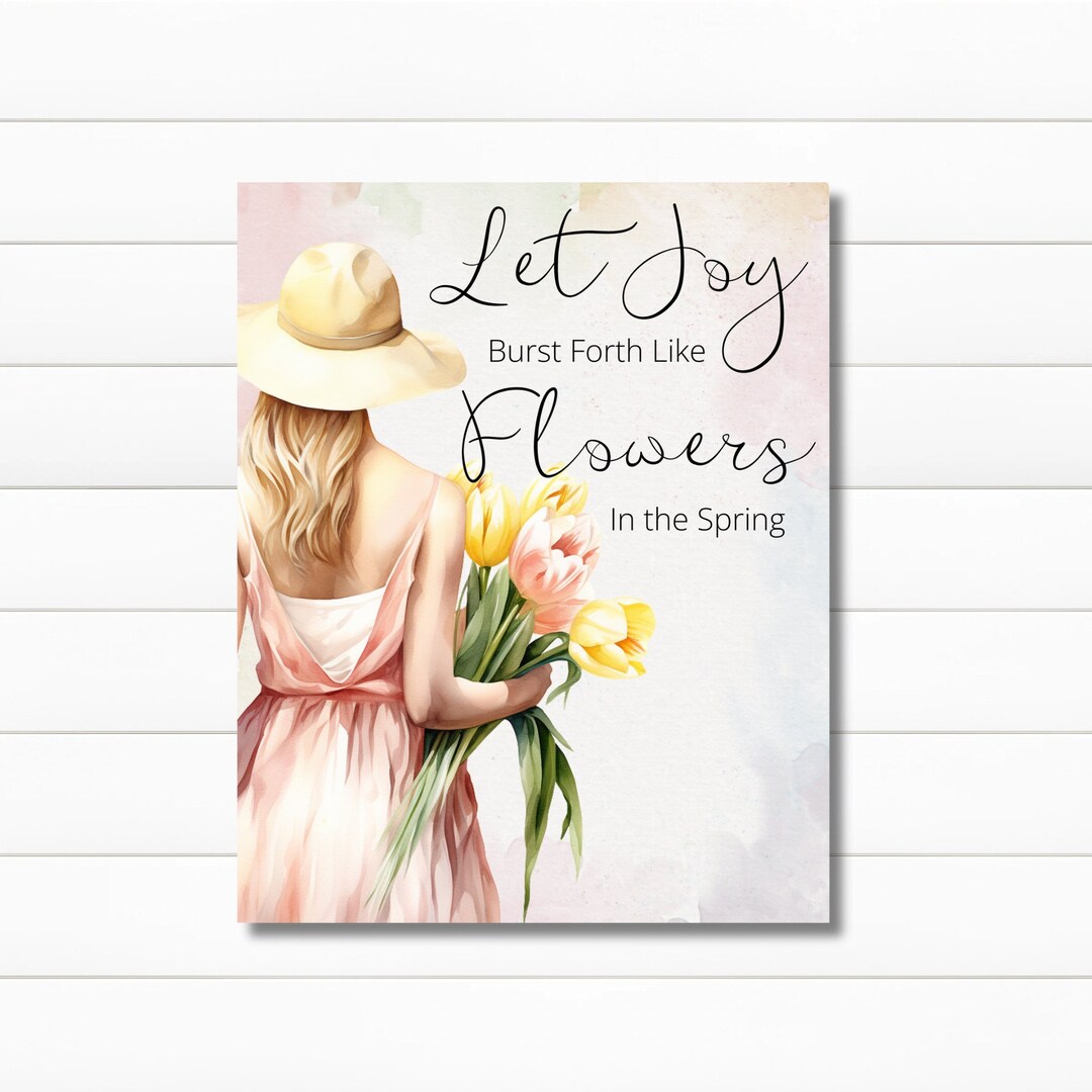 Spring Wreath Sign, 8 X 10 Handmade Wood Sign, Spring Decor, for Spring ...