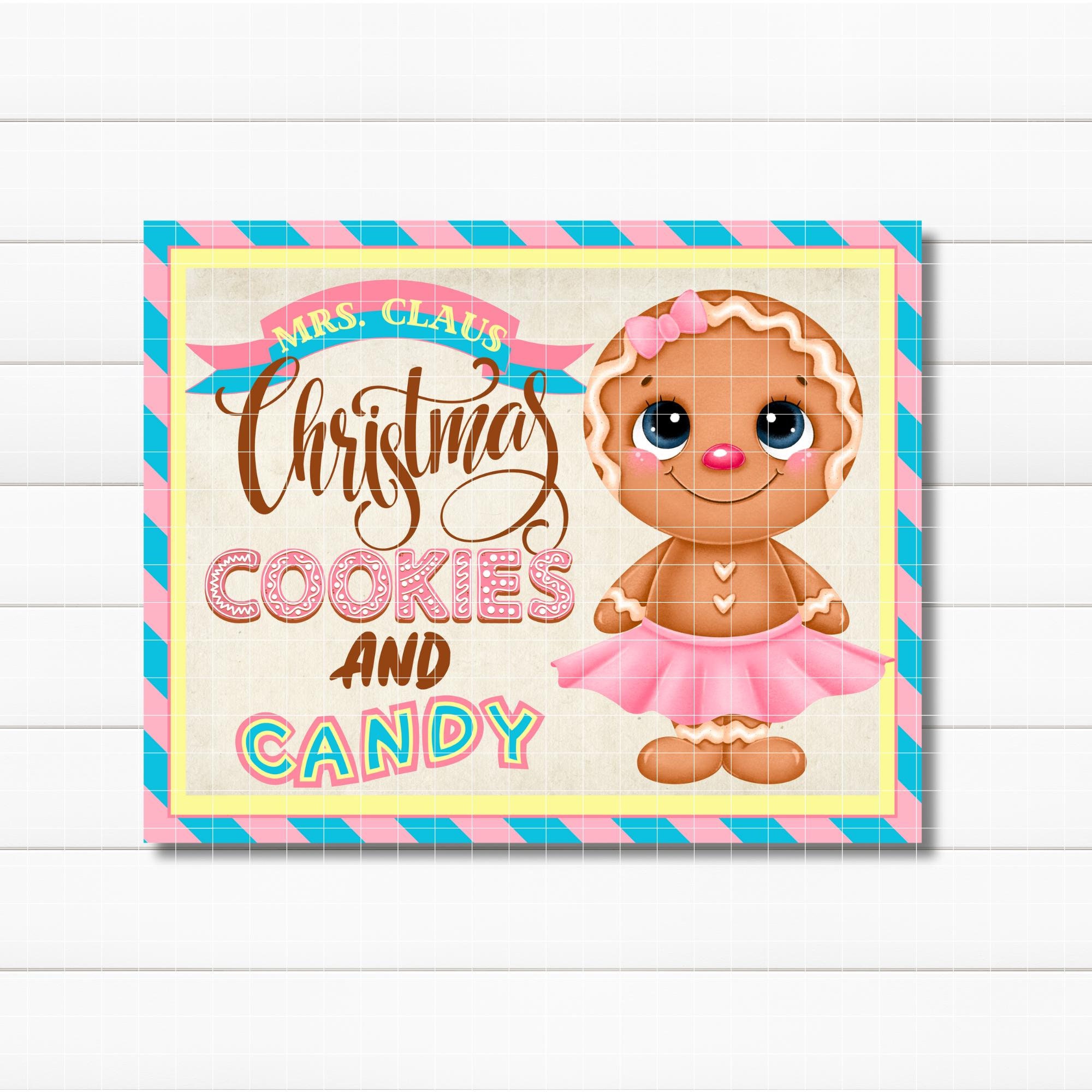 Gingerbread Wreath Sign, Christmas Kitchen Decor, Sign for Mesh Wreath ...