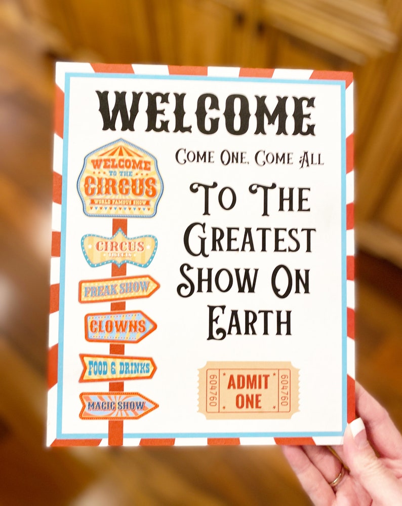 Welcome Circus Sign, Summer Wreath Sign, 8 X 10 Wood Rectangle Sign ...